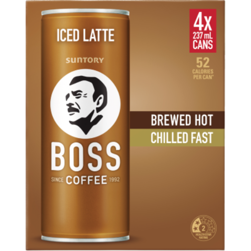 Boss Iced Latte Coffee Cans 4pk